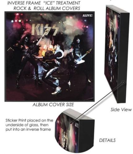 KISS - First Album Cover Framed Glass Picture 12.5 x 12.5 x 1.5 ~New ...